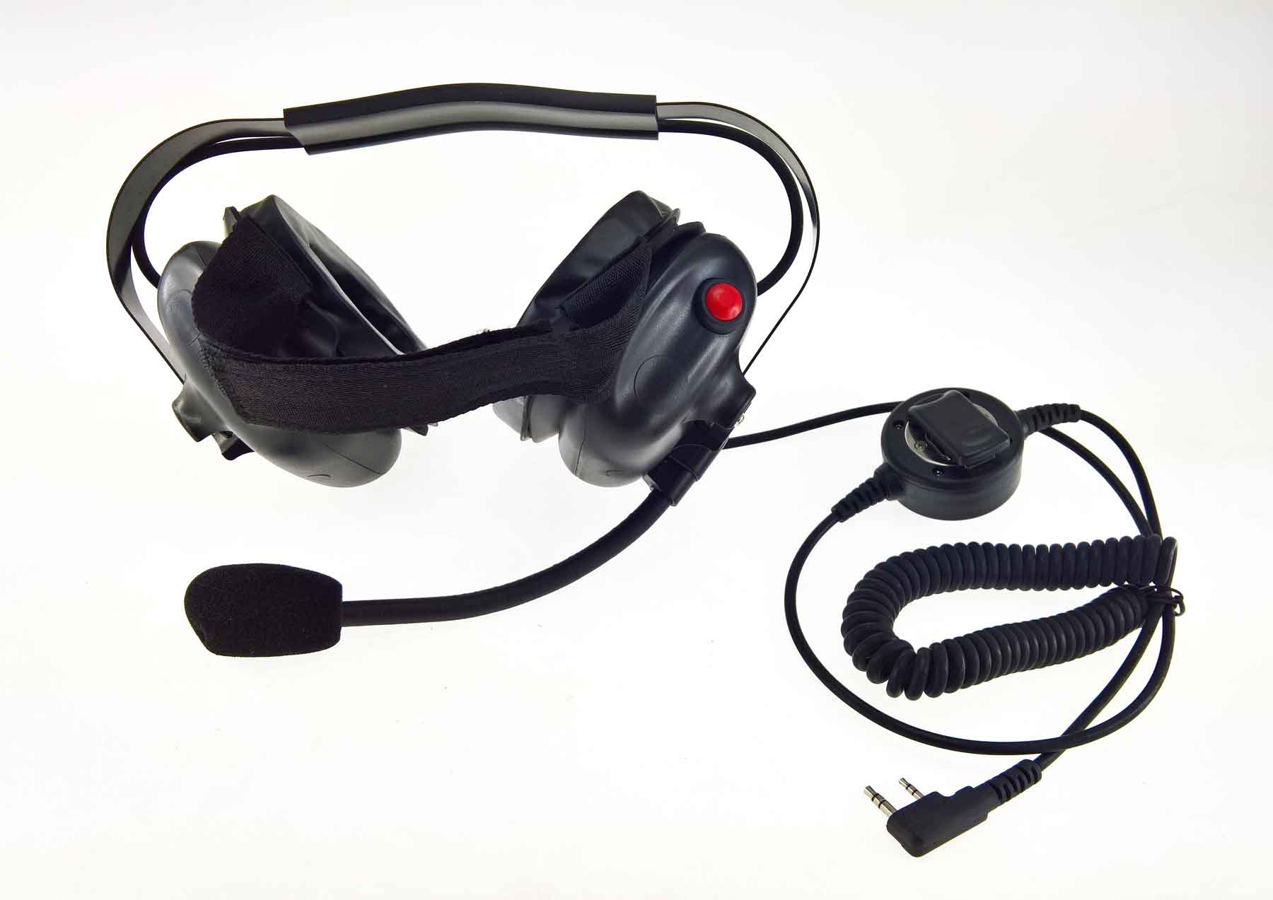 Heavy duty noise cancelling headset with microphone - Kenwood-type 2-p ...